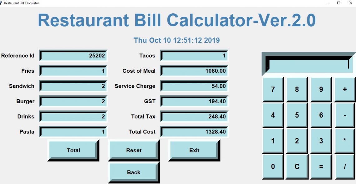 Restaurant Billing System in Python with Source Code - Genial Code