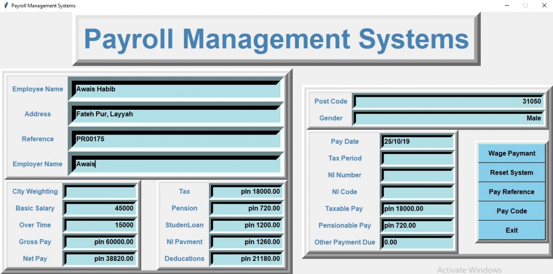 Payroll Management System in Python with Source Code - Genial Code